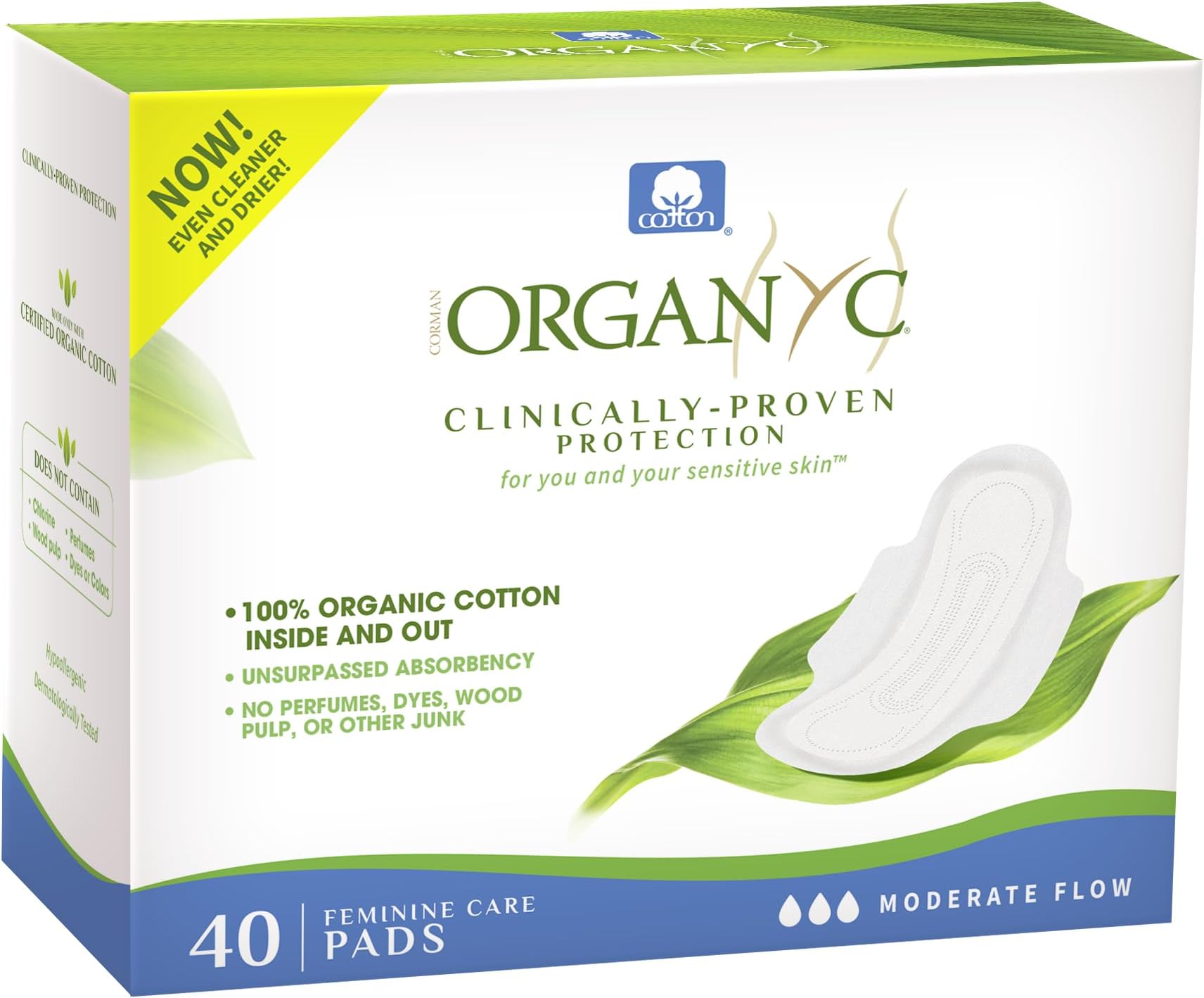 Amazon.com: Organyc - 100% Certified Organic Cotton Feminine Pads ...