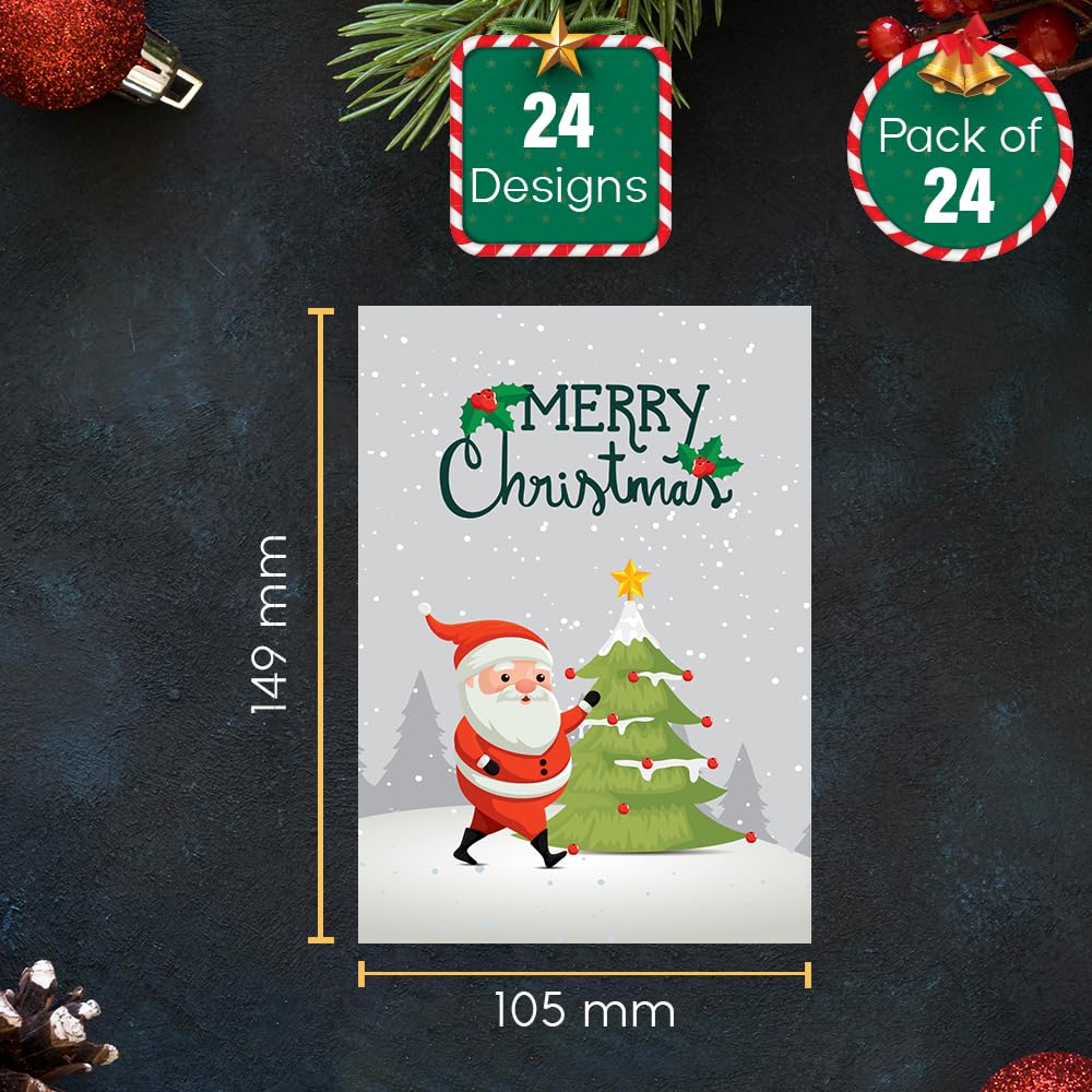 Papa Prints Pack of Christmas Cards 2024 Xmas Cards Packs of 24 ...