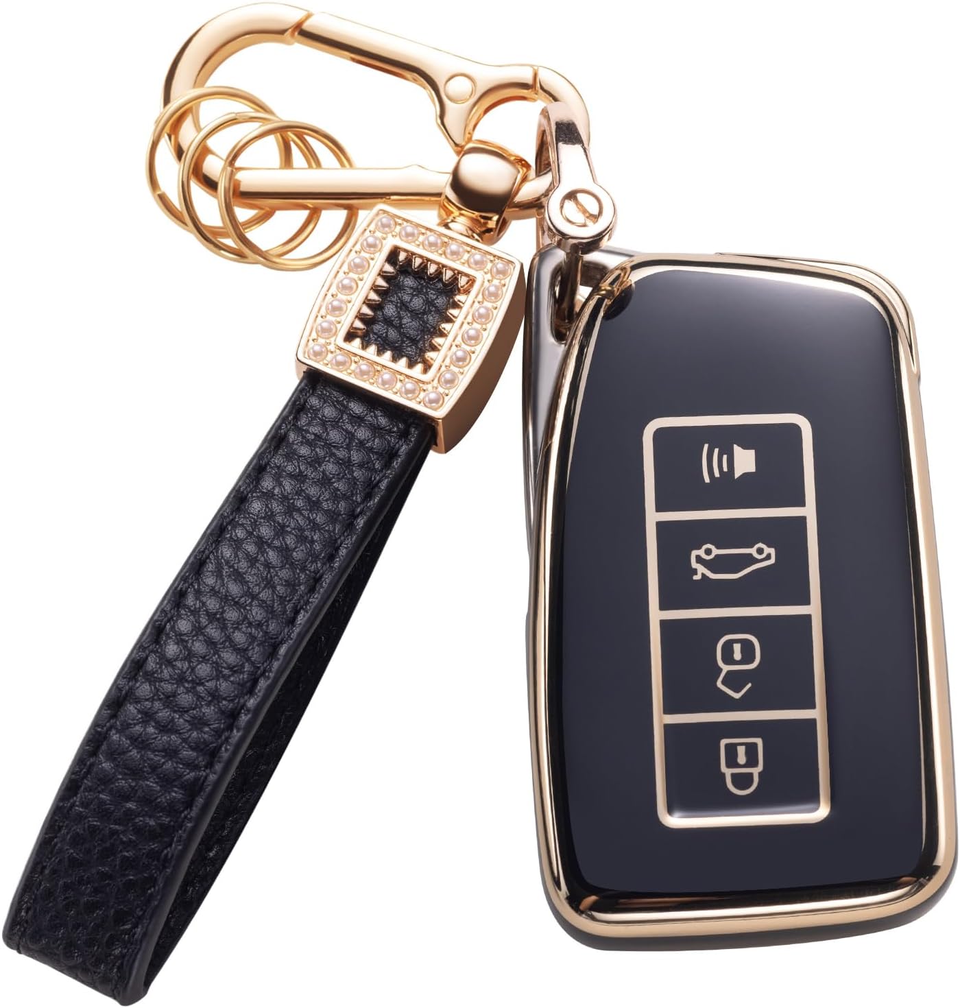 Amazon.com: CACARLIKE for Lexus Key Fob Cover with Leather Lanyard, Car ...