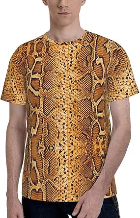 Amazon.com: XNCHDK Python Snake Pattern Snakeskin Cosplay Men Tshirt ...