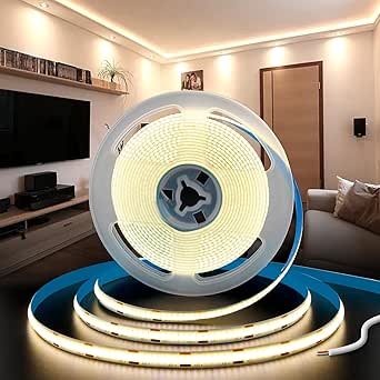 SUCIKORIO COB LED Strip Light Without Plug 12V 5m Natural White 4000K ...