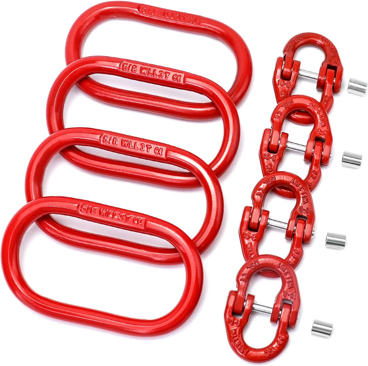 Amazon.com: QWORK Chain Link Connectors Set, 4 Set 3/8" 7100 lbs Lock ...