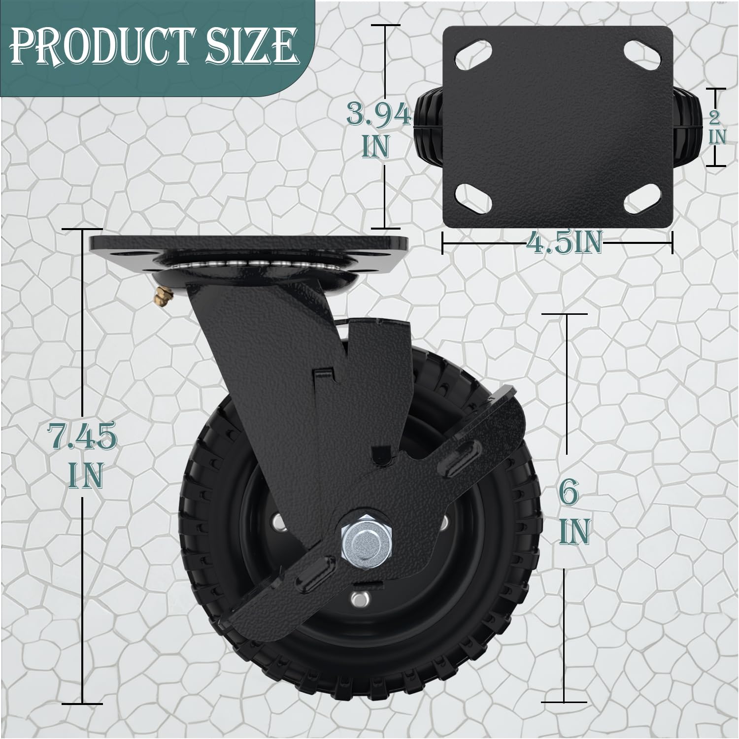 Snapklik.com : Swivel Heavy Duty Caster Wheel, 6 Inch2, 800lb Capacity ...
