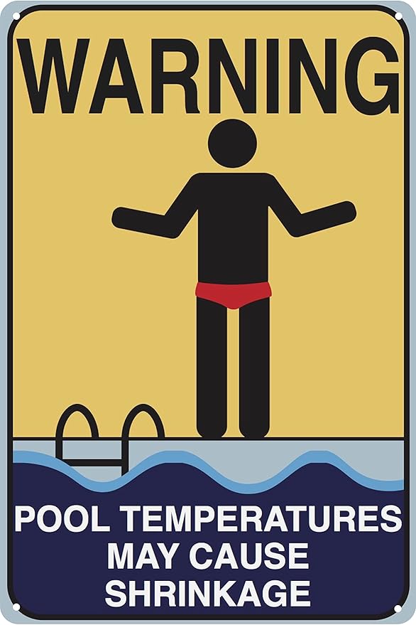 Amazon.com: Toothsome Studios Pool Shrinkage 12”x8” Aluminum Funny Pool ...