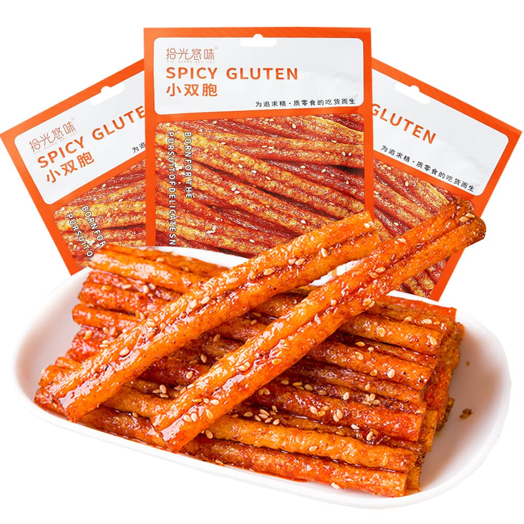 Amazon.com : SXET Spicy Strip, 3 Packs Spicy Small Gluten, Chinese ...
