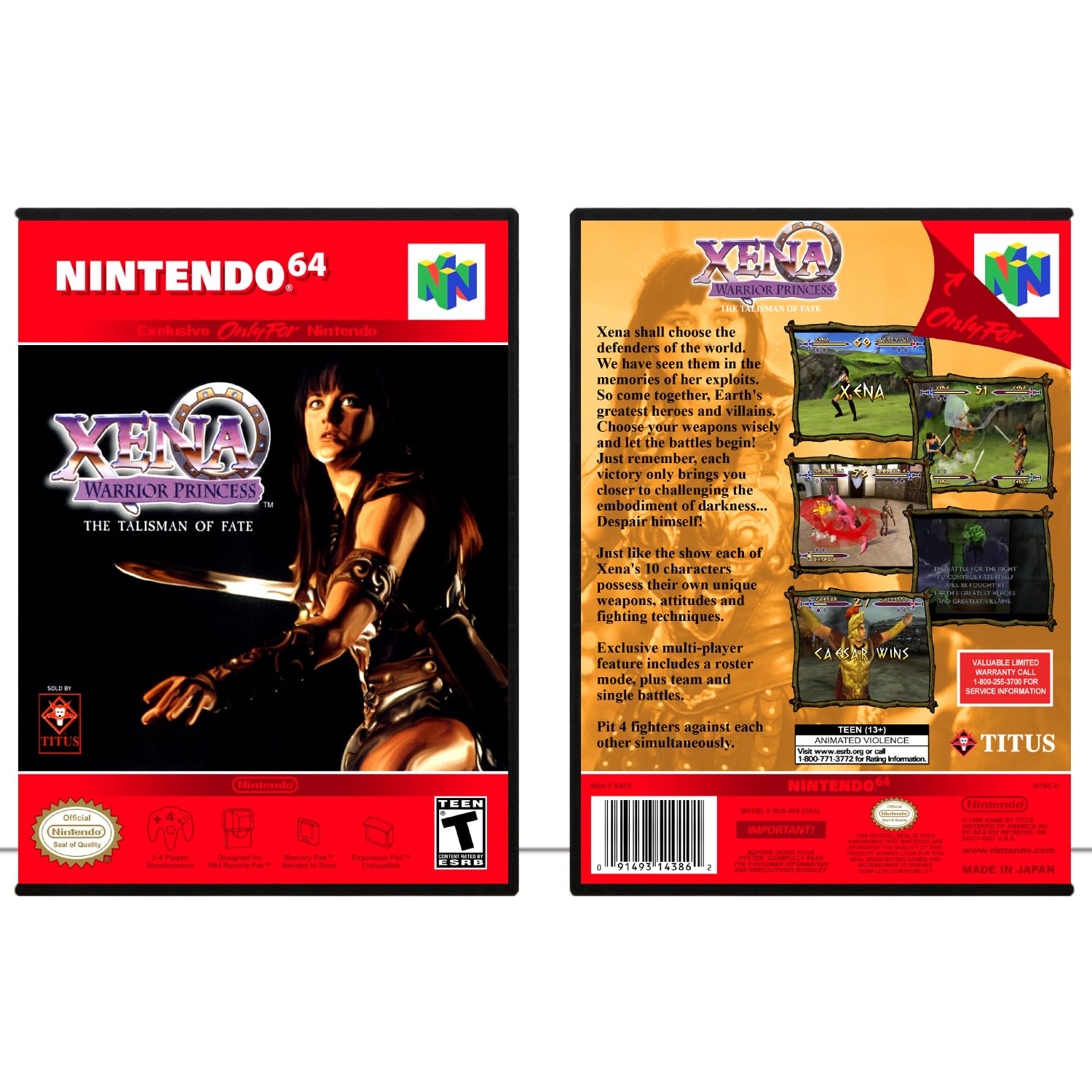 Amazon.com: Xena Warrior Princess: The Talisman of Fate | (N64DG-V ...