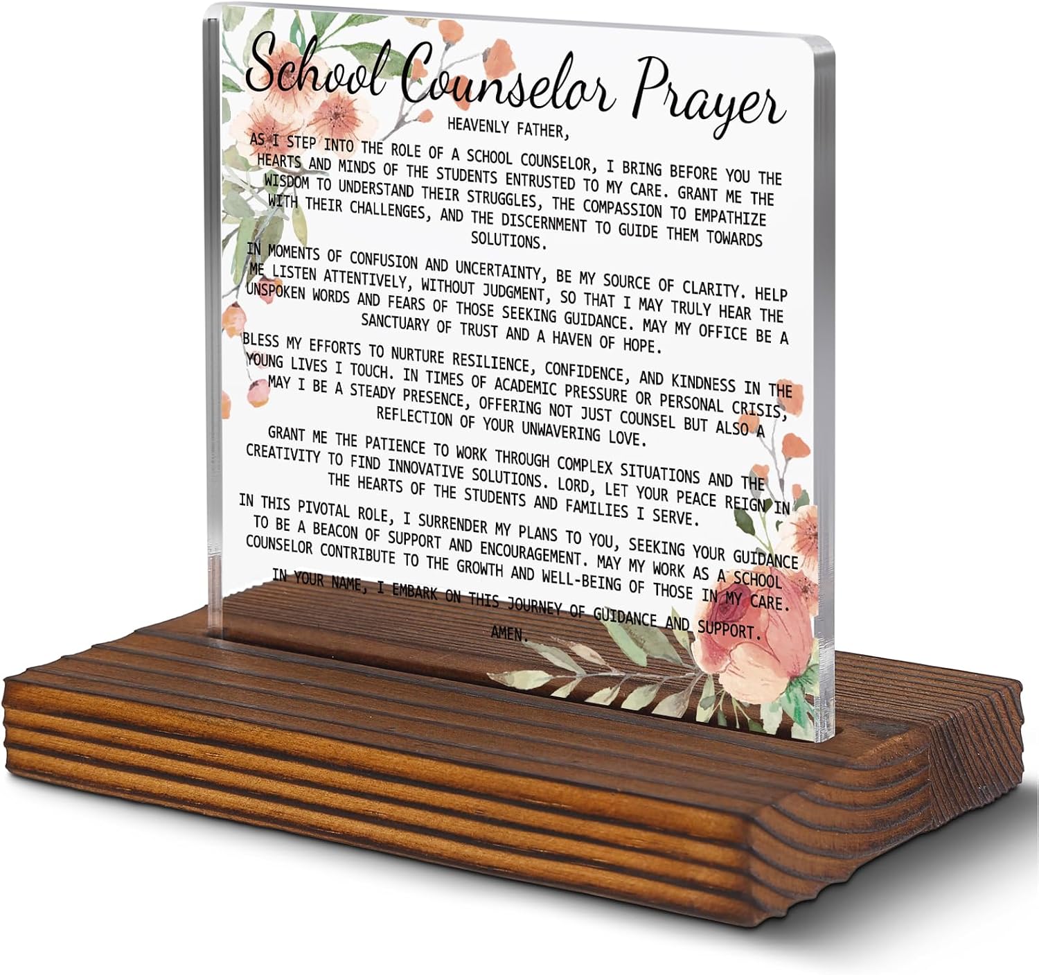 Amazon.com: School Counselor Prayer Gifts Clear Desk Decor Sign ...