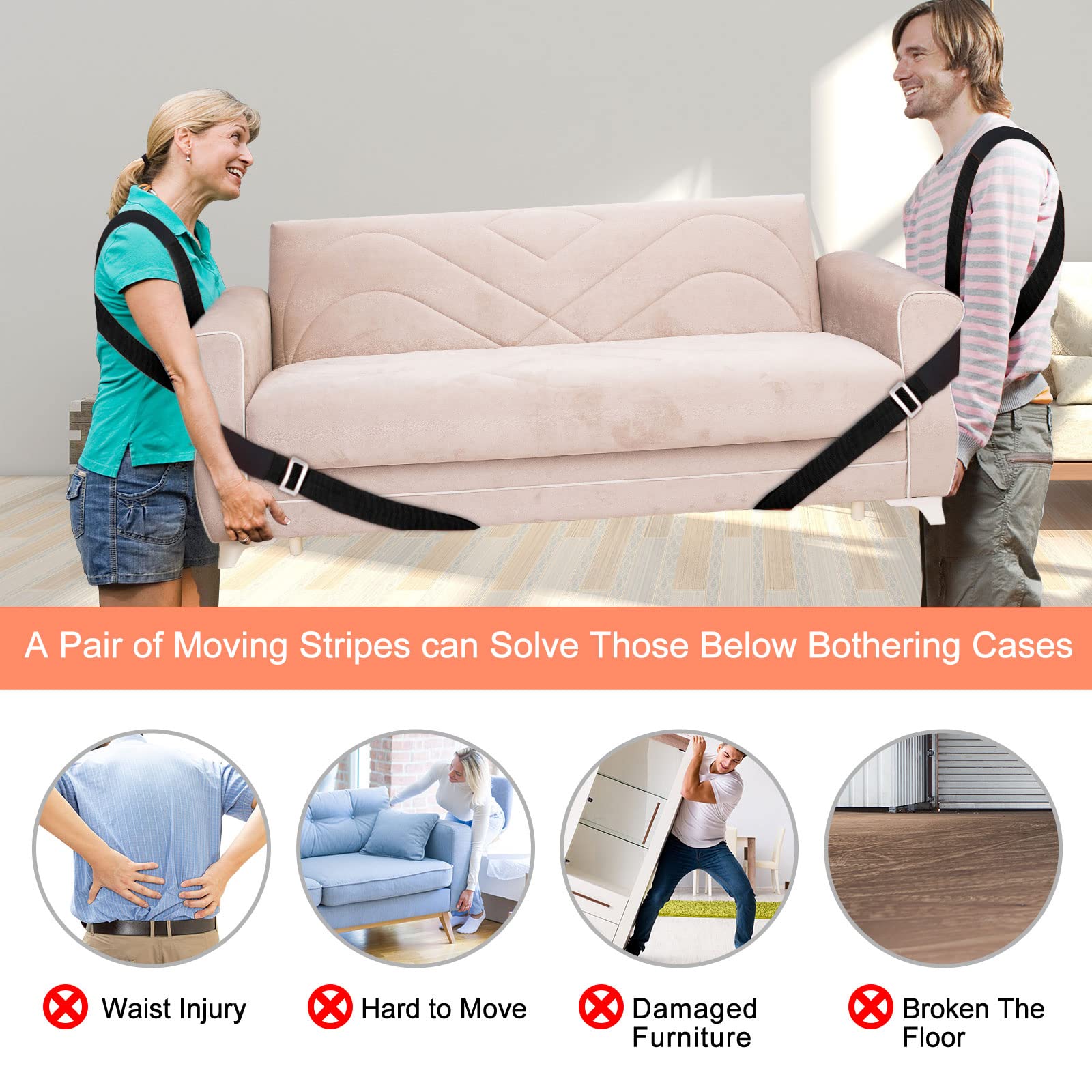 Snapklik.com : Moving Straps,2-Person Lifting And Moving System ...