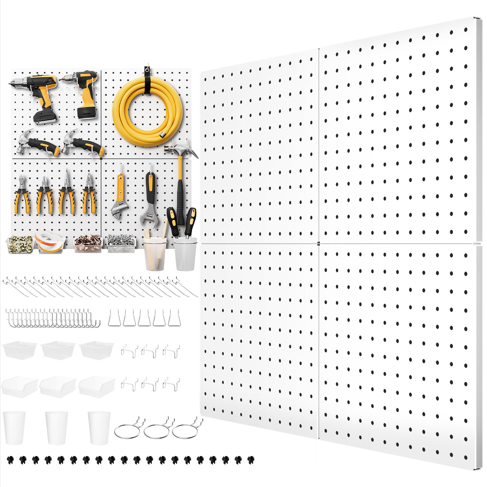 Snapklik.com : DEMEDO Peg Board, Metal Pegboard Kit 78Pcs, Heavy Duty ...
