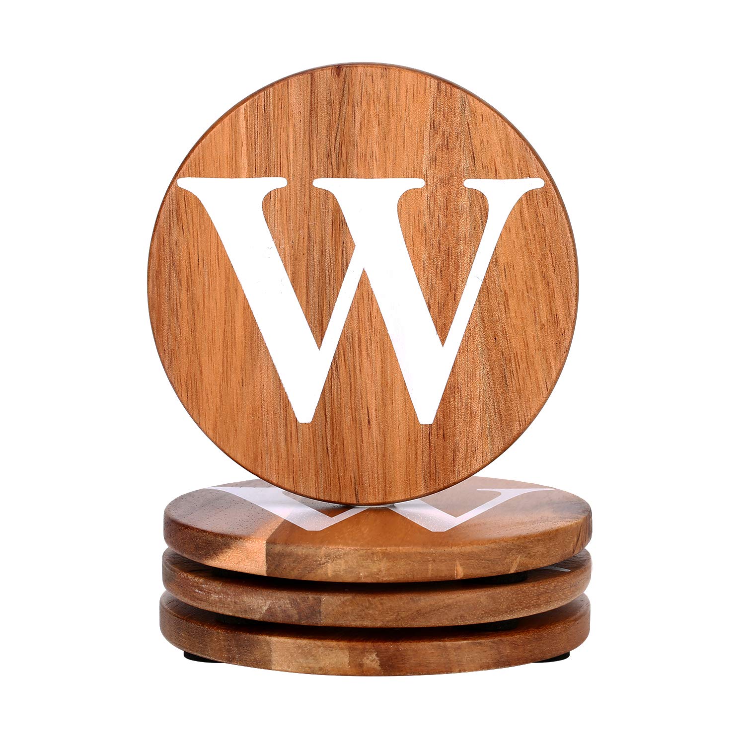 Amazon.com | Wood Coasters Set, Natural Wooden Letters Coasters for ...
