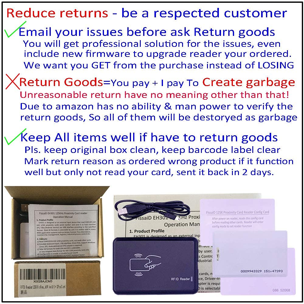 RFID Reader 125KHz Reader Reads Both 1326 Family Proximity Cards ...