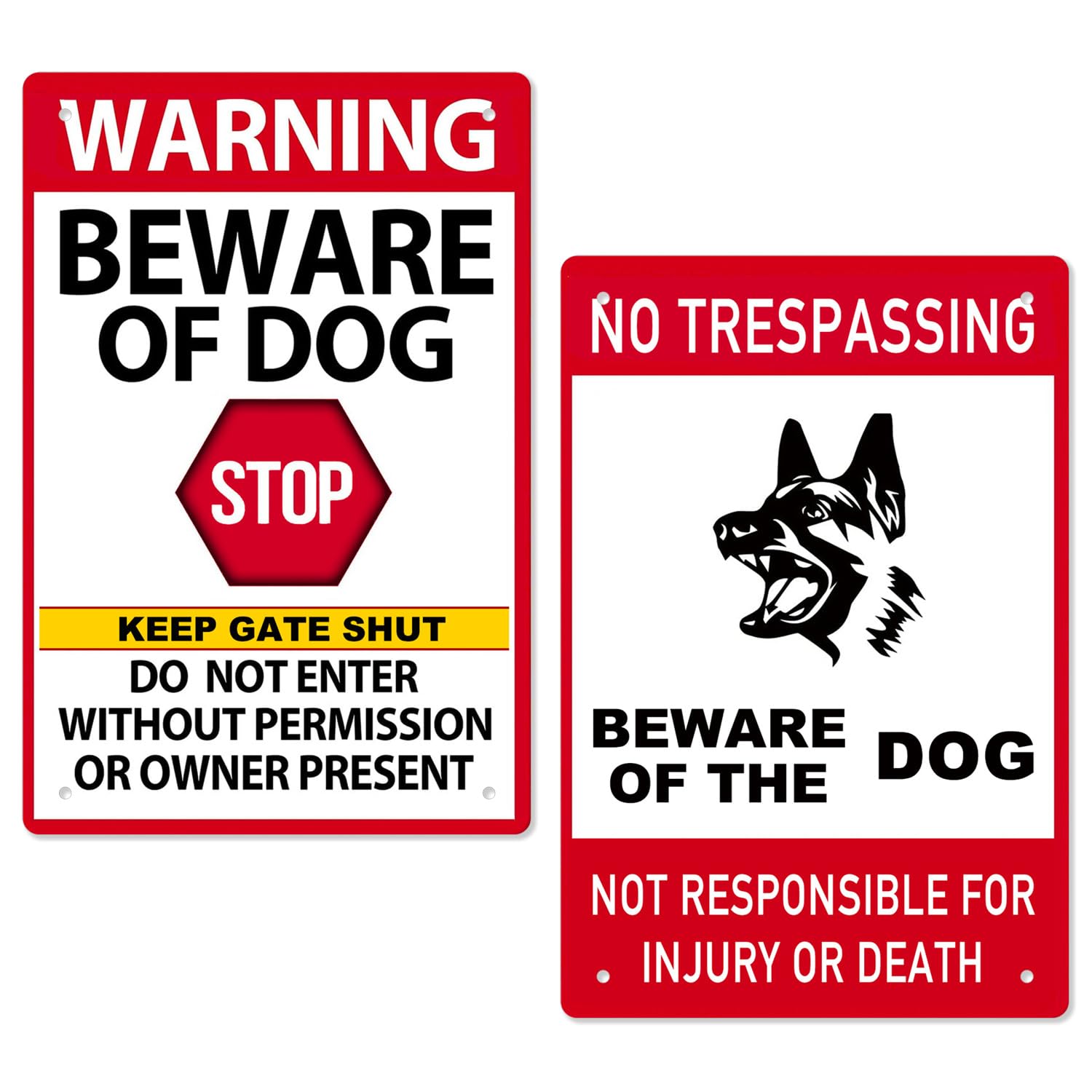 Dog Warning Signs For Fences Beware Of The Dog Large Rectangular Sign