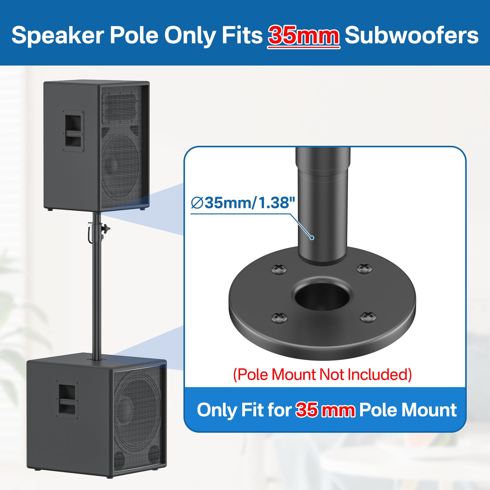 Snapklik.com : Rimous Heavy Duty Speaker Pole For Subwoofer