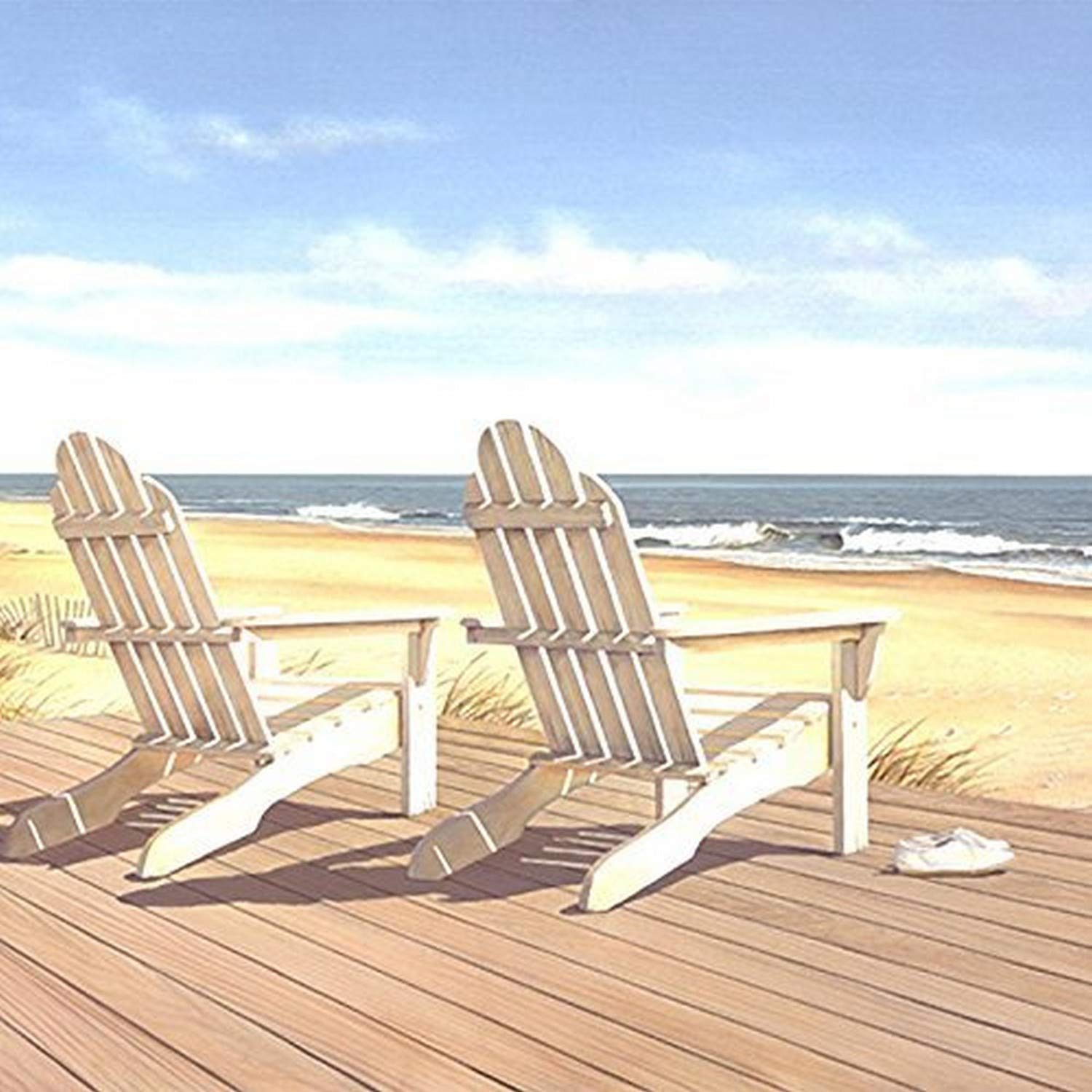 Buyartforless Point East by Damiel Pollera 24x24 Coastal Beach Art ...