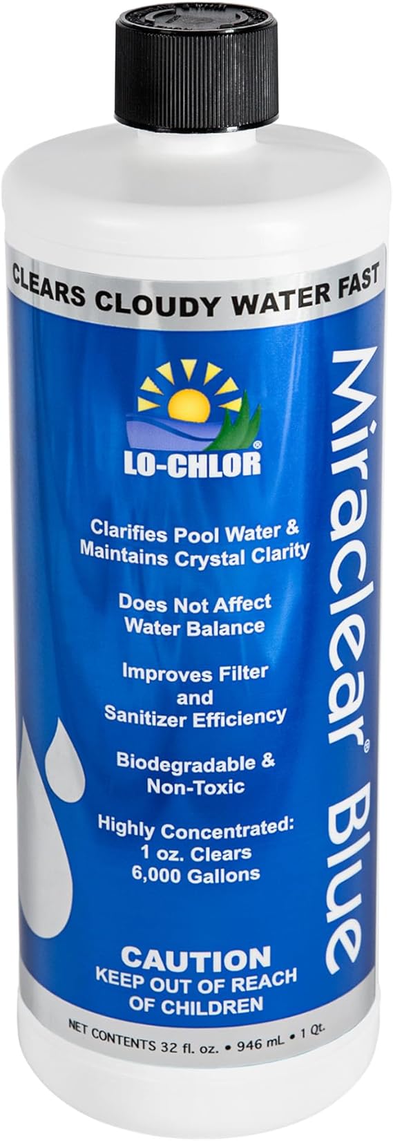 Amazon.com : Lo-Chlor Miraclear Blue Pool Clarifier for Swimming Pool ...