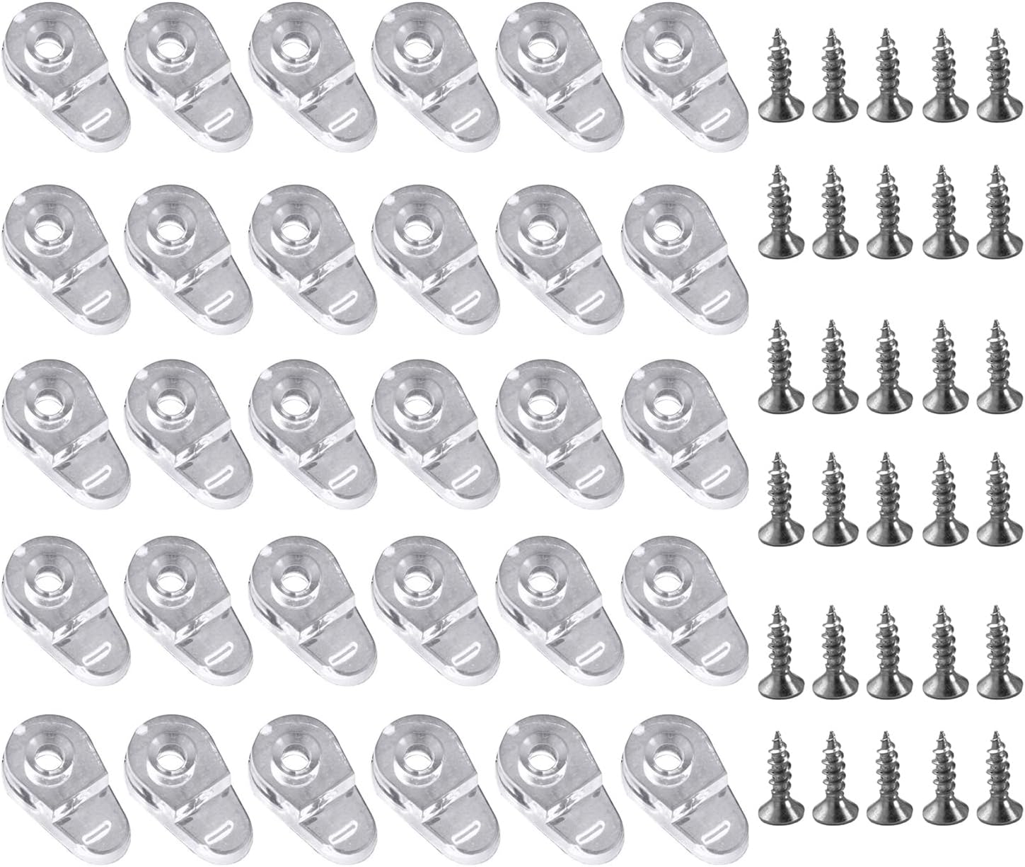 Hydanle Cabinet Door Glass Retainer Clips Kit, Plastic, Clear, Offset ...