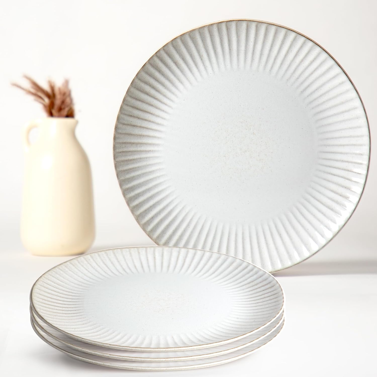 Buy Anko Sable Stoneware Dinner Plate - Set of 4 | Light-weight daily ...