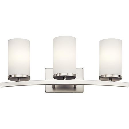Kichler Lighting 45119NI Calleigh 3LT Vanity Fixture, Brushed Nickel ...
