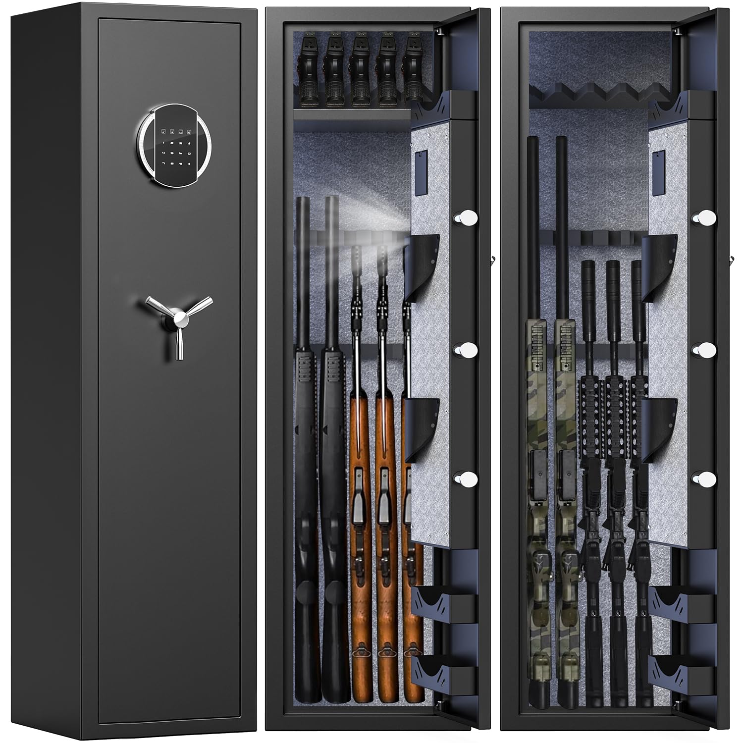 Amazon.com: Omethey 3-5 Gun Safe, Rifle Gun Safe with LCD Screen Keypad ...