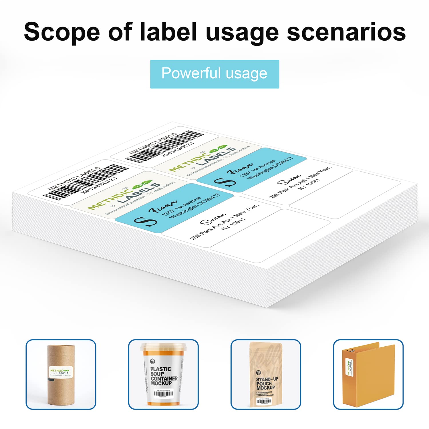 Snapklik.com : Shipping Labels 2"4" 500 Labels Sticker Paper For Laser ...