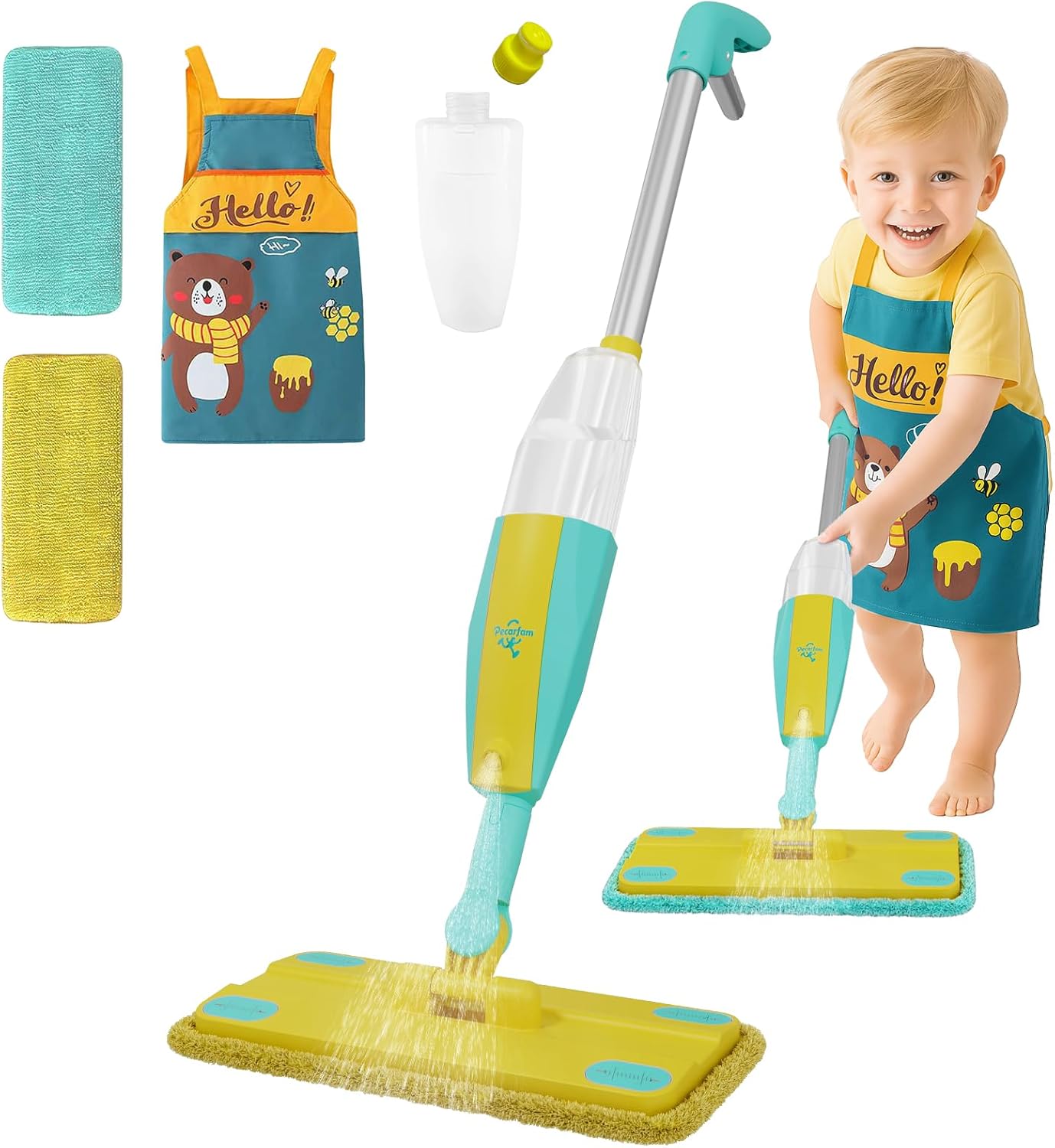 Amazon.com: Kids Spray Mop,Toddlers Cleaning Play Sets with Real Water ...