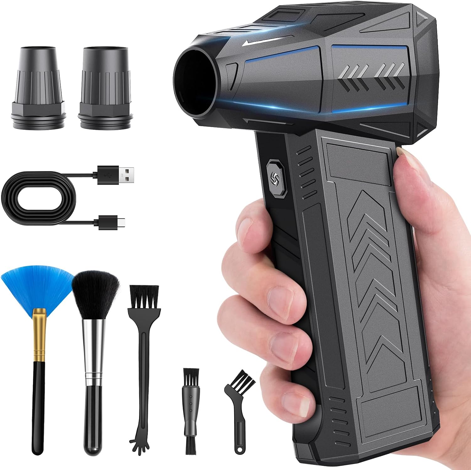 Amazon.com: Electric Compressed Air Duster 2 Nozzles 130000RPM Super ...