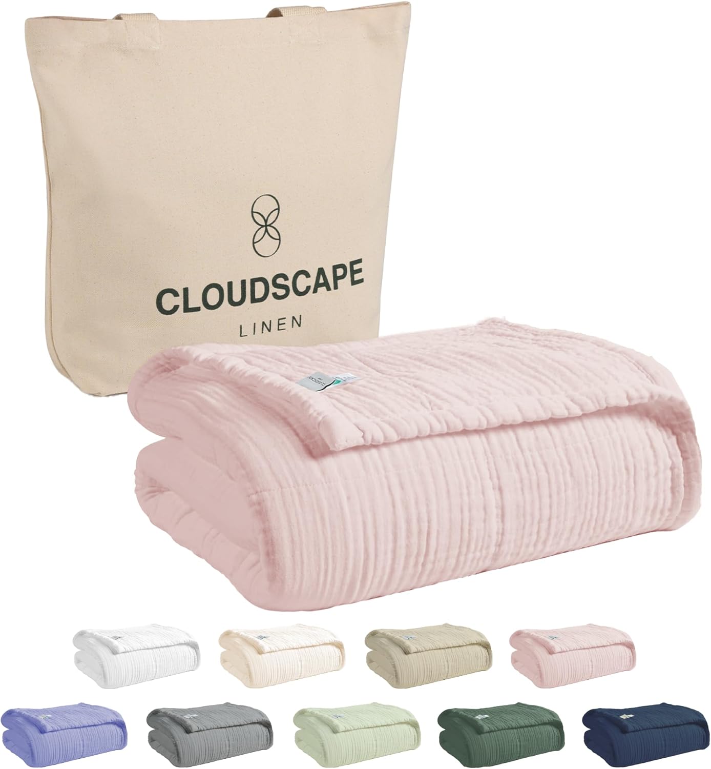 Amazon.com: CLOUDSCAPE LINEN Extra Large 8 Layer Muslin Throw Blanket, 100% Cotton Blanket for ...