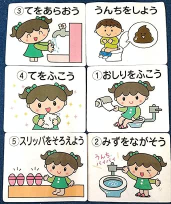 Amazon.co.jp: Ge 1 Poop Life Card Picture Card Set of 6 Laminated ...