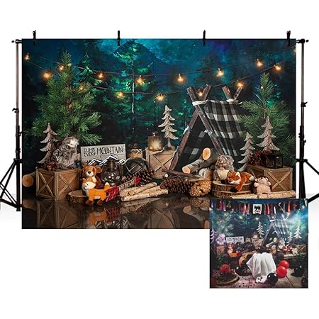 Amazon.com : AOFOTO 8x6ft Scouts Forest Camping Backdrop Summer Camp ...