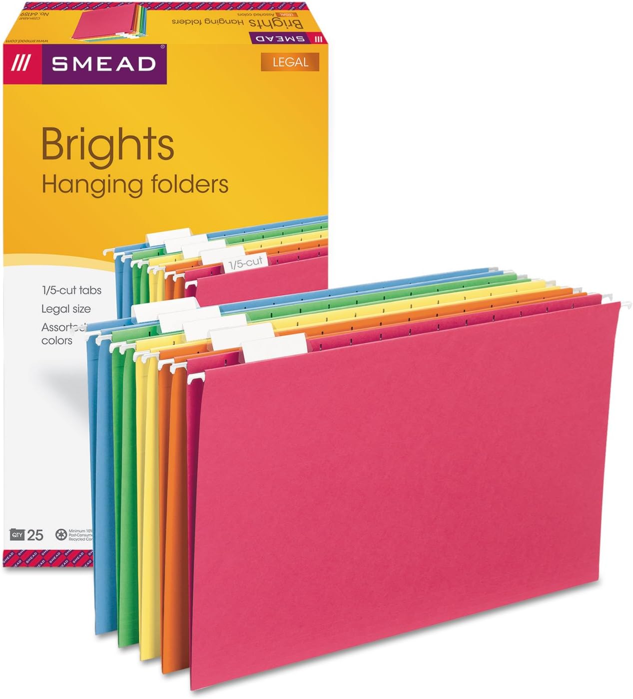 Smead Hanging File Folder With Tab, 1/5-Cut Adjustable Legal Size ...