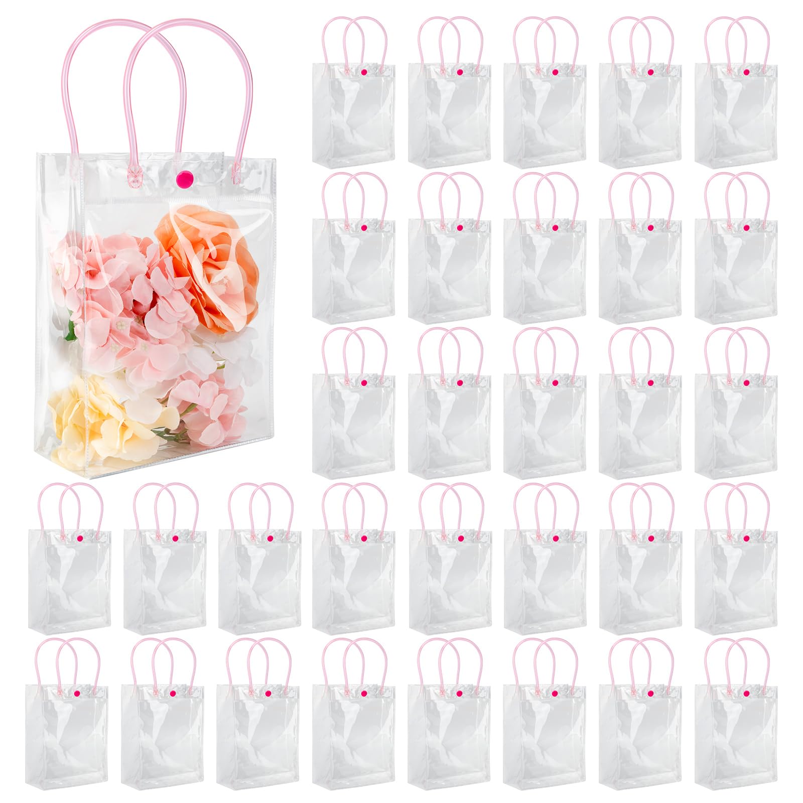 Amazon.com: Abbylike 32 Pack Clear PVC Gift Bags with Handle Clear ...