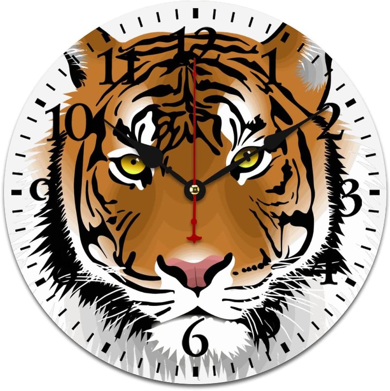 Amazon.com: 12 Inch Wooden Wall Clock Bengal Tiger Face Vintage Wood ...