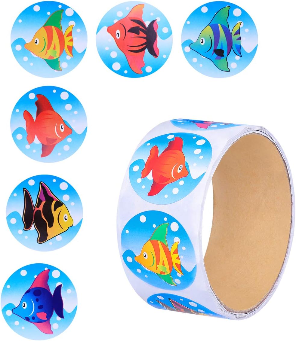 Amazon.com: NUOLUX Colorful Tropical Fish Stickers Roll for Kids Great ...