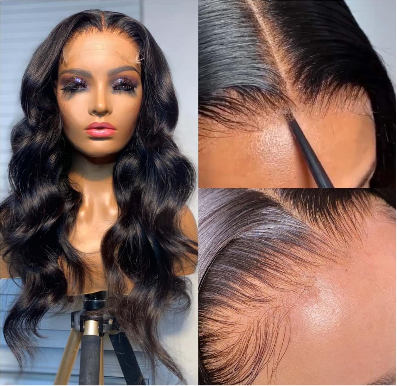 Amazon.com : Dixtefo Real Full Lace Human Hair Wigs Straight Full Scalp ...