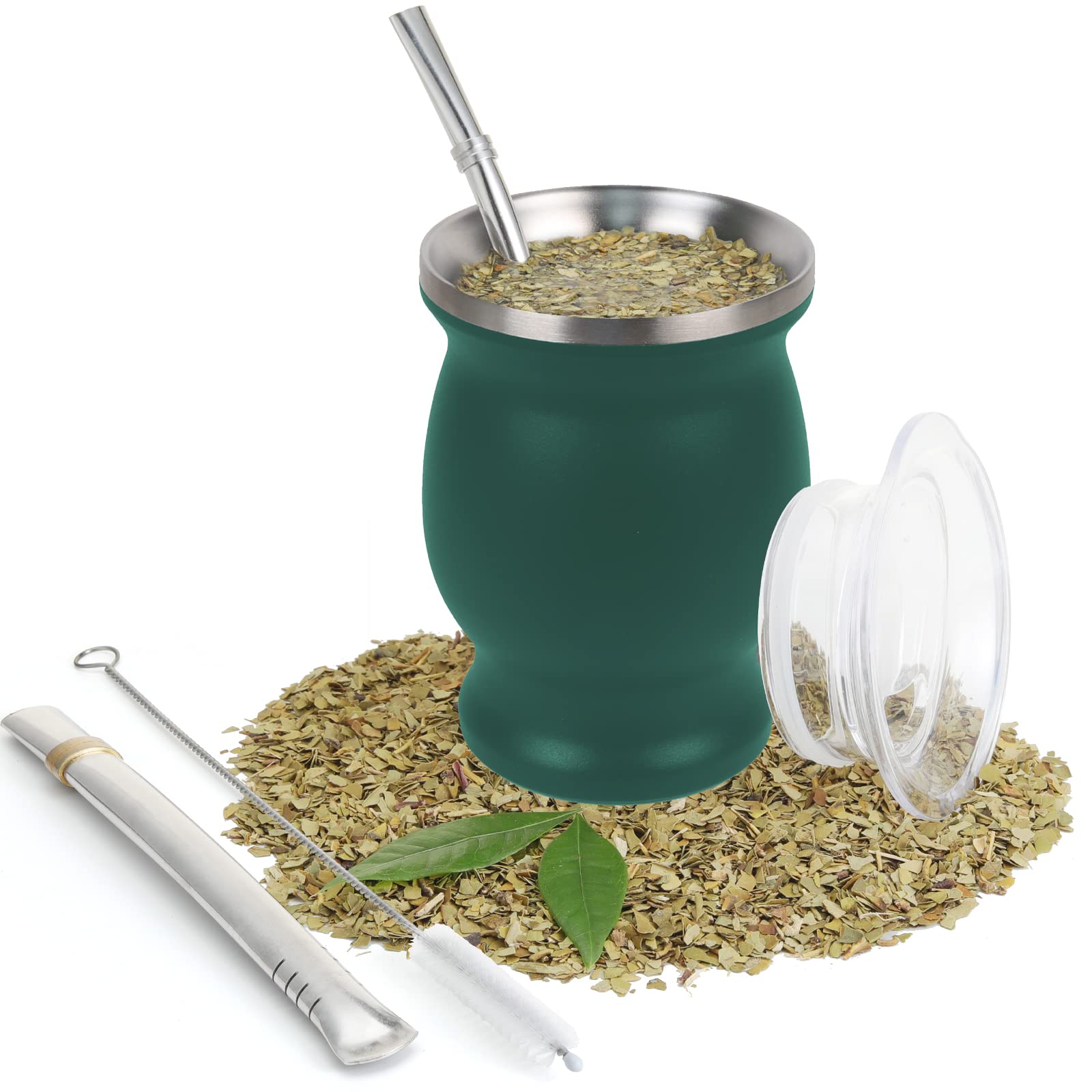 Snapklik.com : 8 Oz Yerba Mate Cup, Tea Cup Set Include Stainless Steel ...