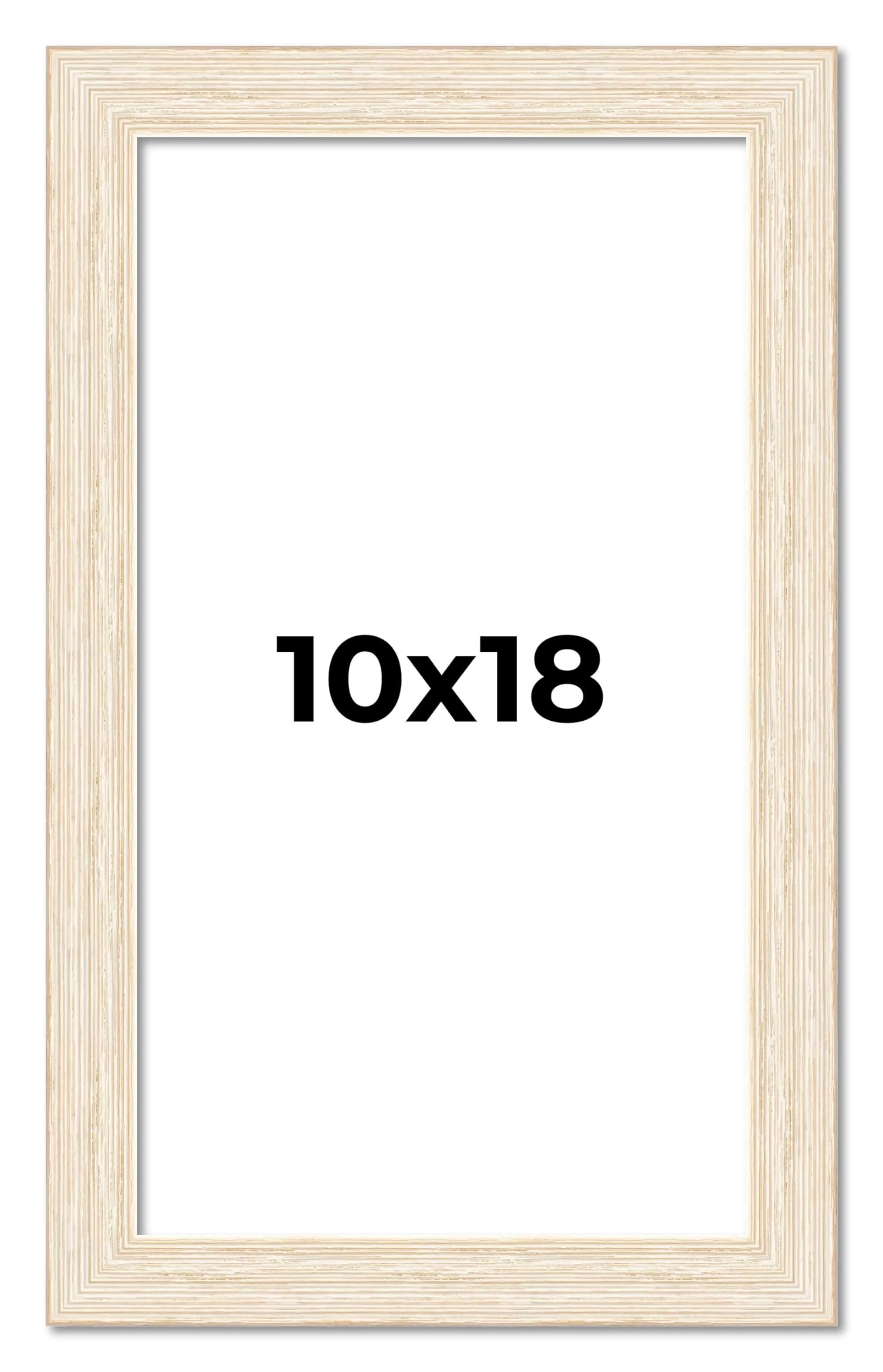 Amazon.com - 10x18 Distressed/Aged White Washed Wood Picture Frame with ...