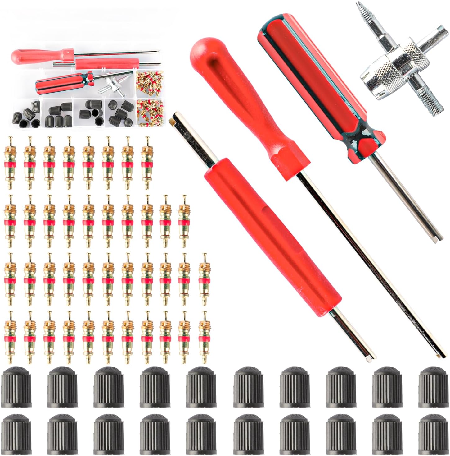 Amazon.com: Motroce 64PCS Tire Valve Stem Removal Tool, Spool Removal ...