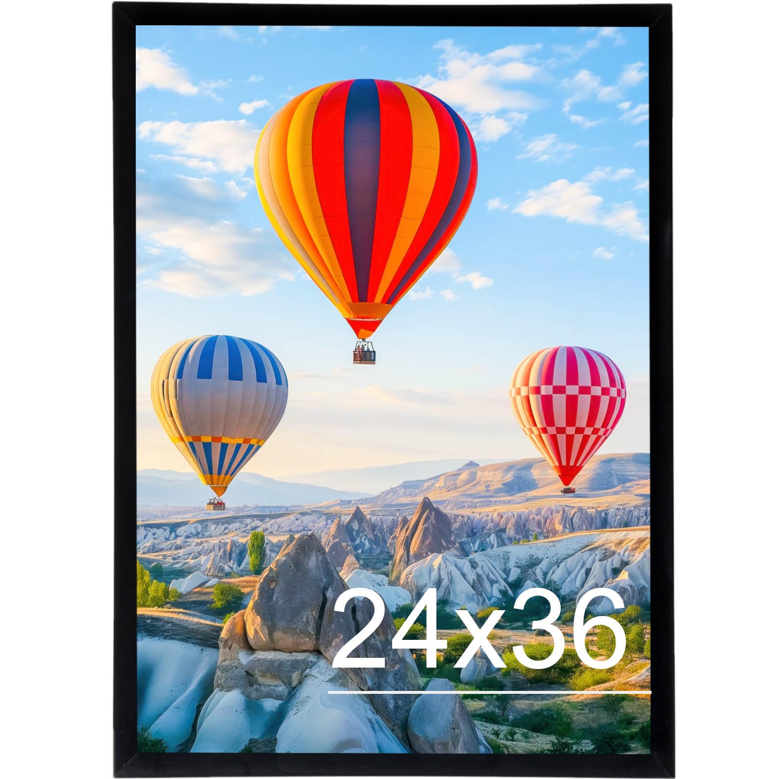 24x36 Frame Black Large Metal 24 by 36 Poster Frame for Horizontal or ...