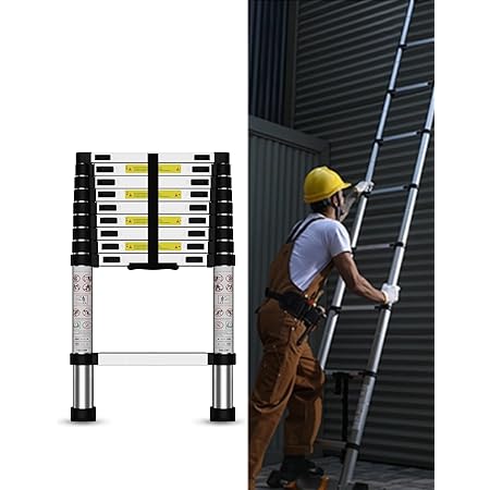 Telescoping Ladder,Aluminum Lightweight Extension Ladder,330lbs Max ...