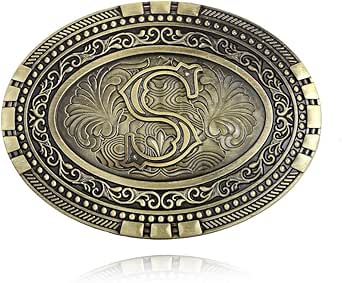 Amazon.com: Western Belt Buckles Men Initial Letters ABCDJKMR to Z with ...