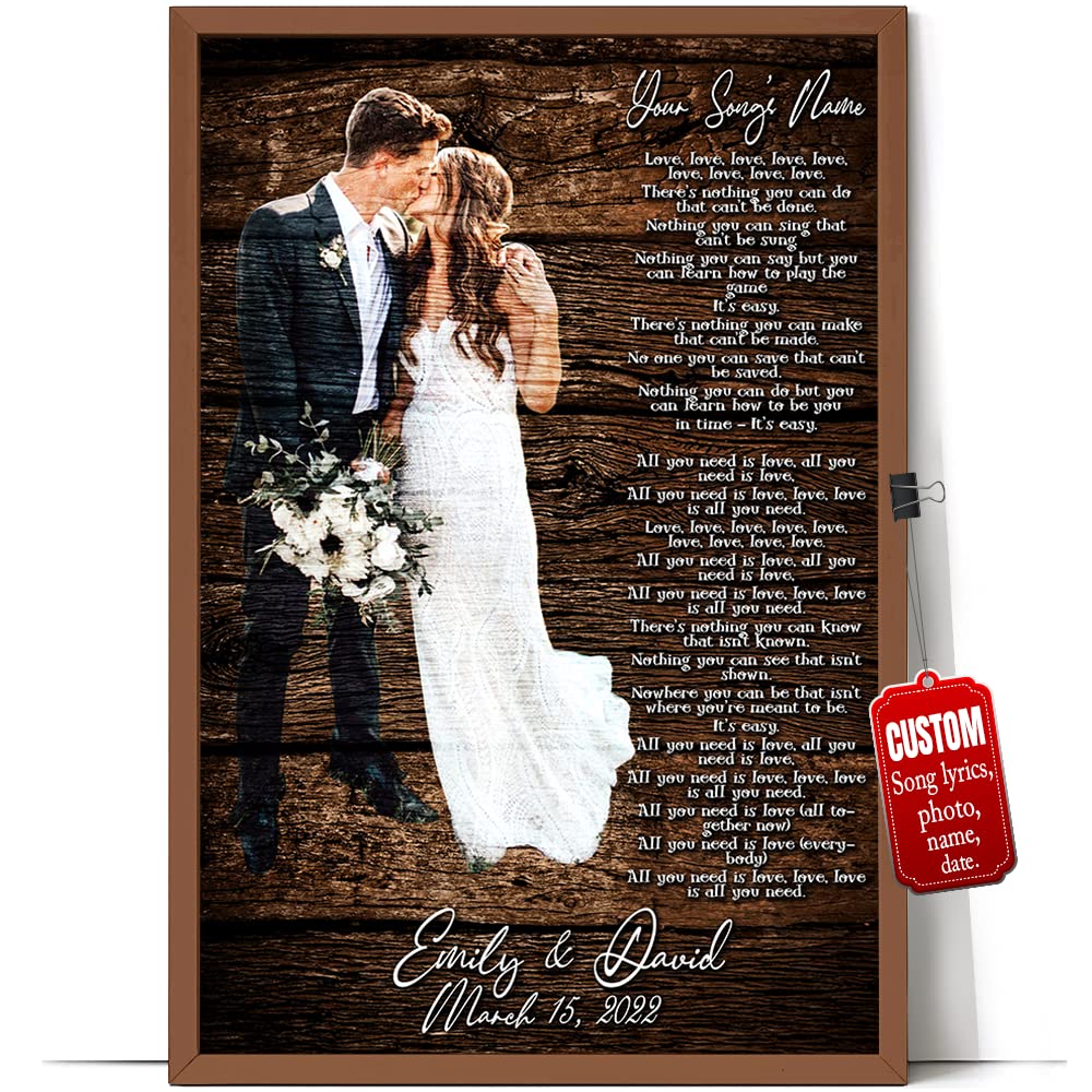 Wedding Song Ideas For Wall Personalised Song Lyrics On Canvas
