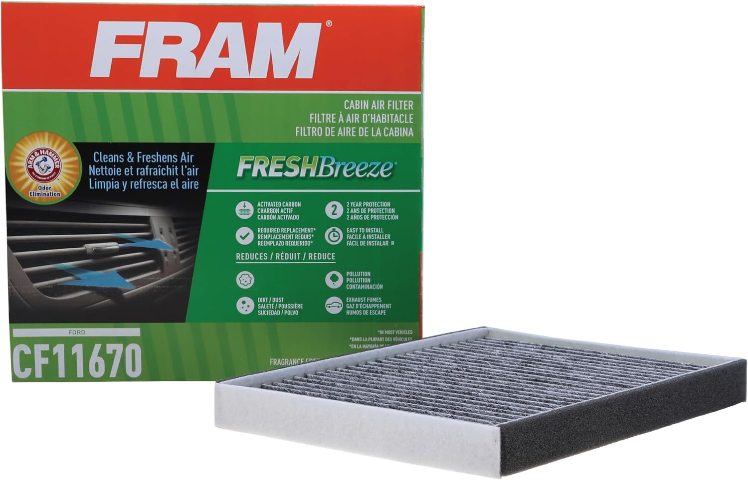Amazon.com: Fram Fresh Breeze - Filtro de aire de cabina con ...