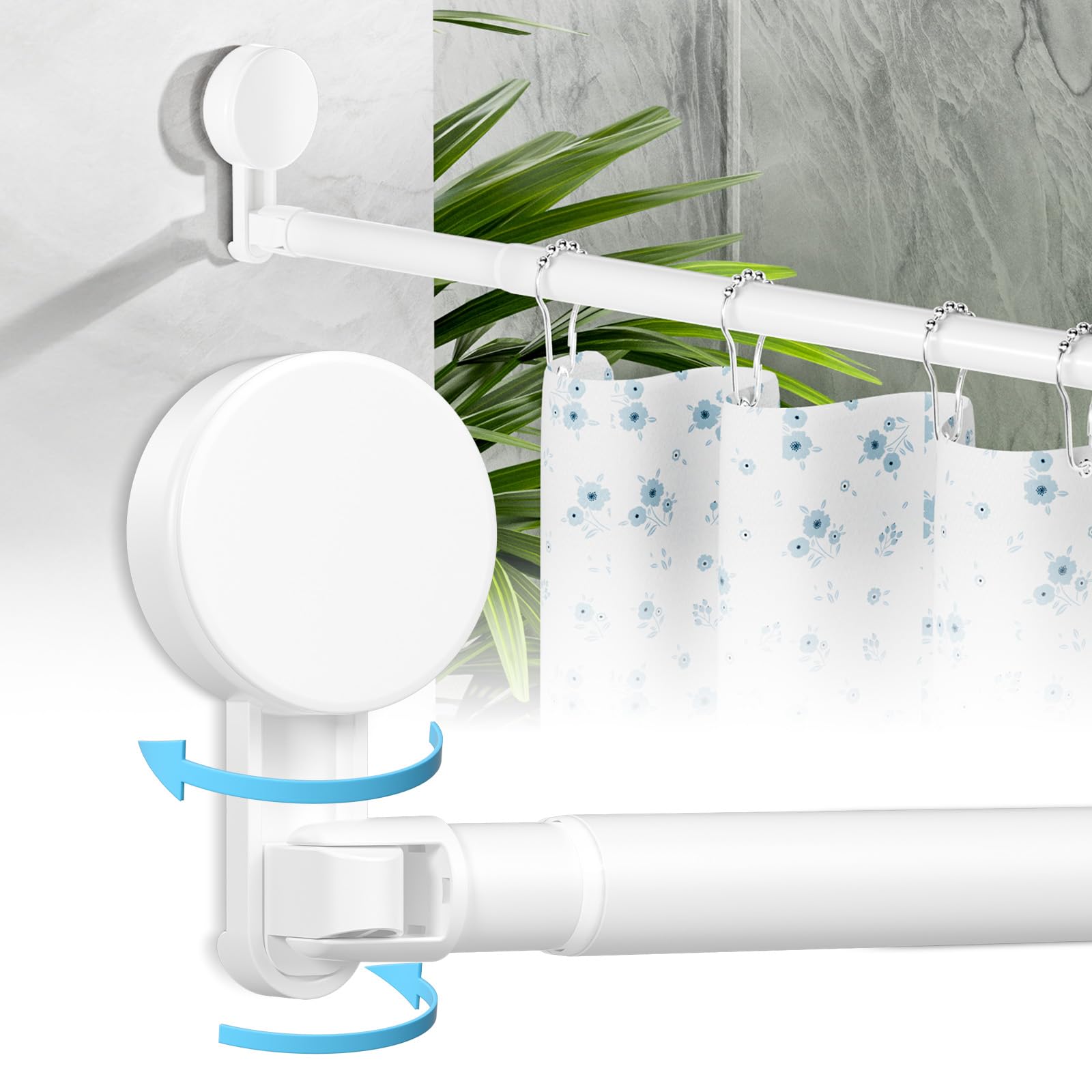 Amazon.com: ZipGlo Shower Curtain Rod 36-79 Inch White Adjustable ...