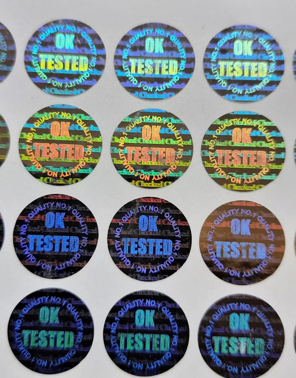 Sehgal Holograms Silver Stickers Round Shape Ok Tested 1 Inch (25 mm ...