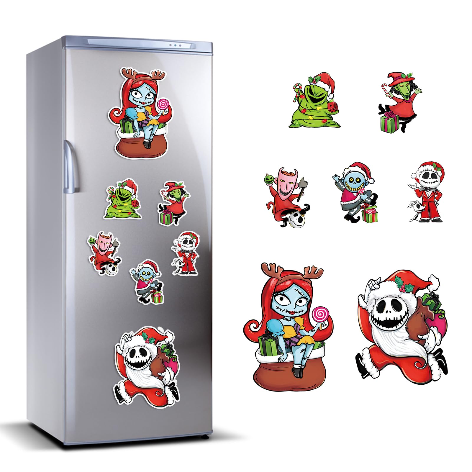 Amazon.com: Stology 7 PCS Christmas Jack Refrigerator Magnets Decoration, Xmas Sally Monster ...