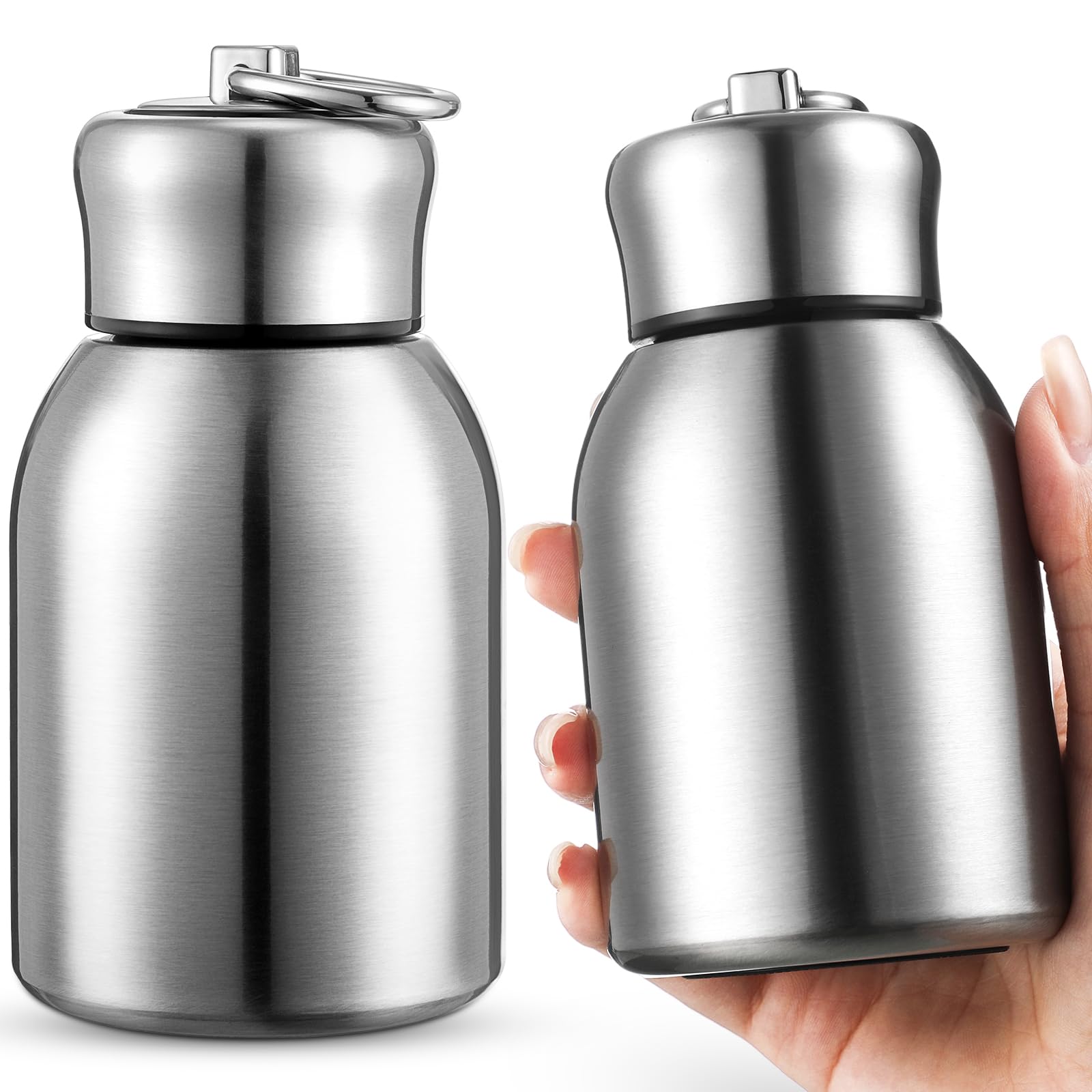 Amazon.com: Mifoci 2 Pcs 10oz Mini Stainless Steel Water Bottle Slim ...
