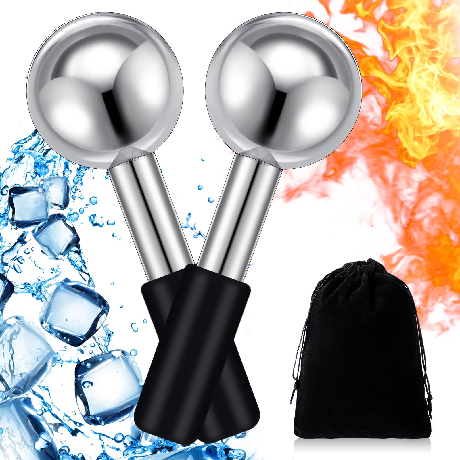 Amazon.com: Baderke 2 Pcs Ice Globes for Facials Stainless Steel ...