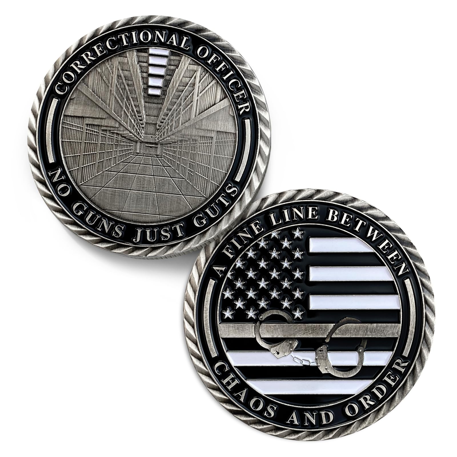 Snapklik.com : Delicate Thin Gray Line Challenge Coin - Correctional ...