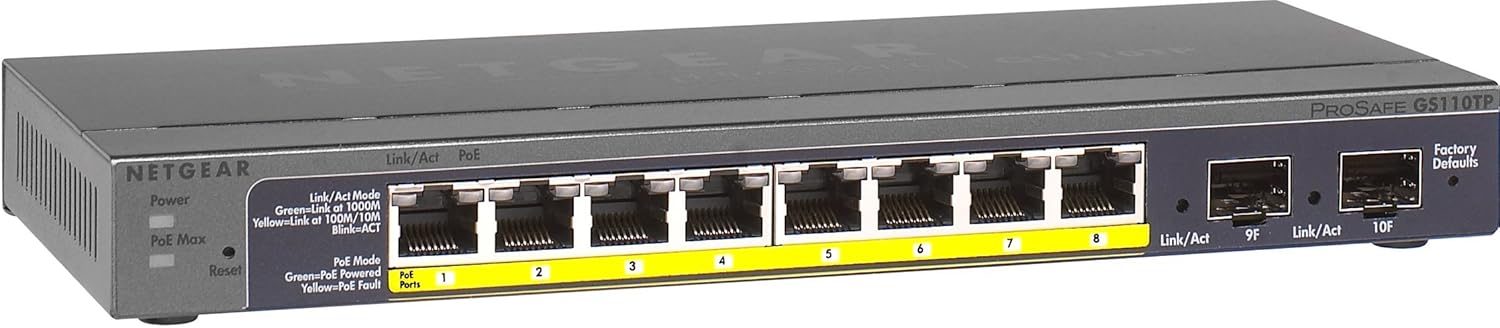 Netgear GS110TP ProSafe 8-Port Gigabit PoE Smart - Buy Netgear GS110TP ...