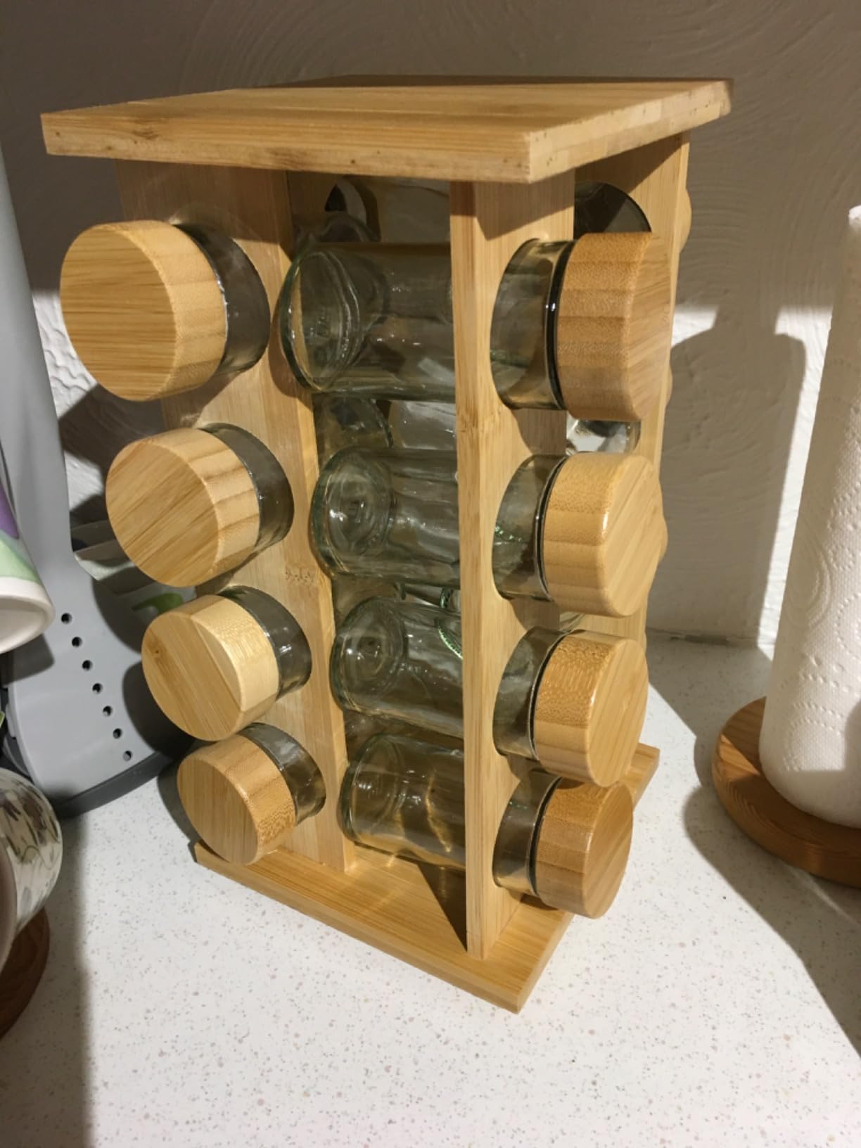 Salter BW12777EU7 Bamboo Spice Rack – Rotating Rack, 16 Jars Included ...